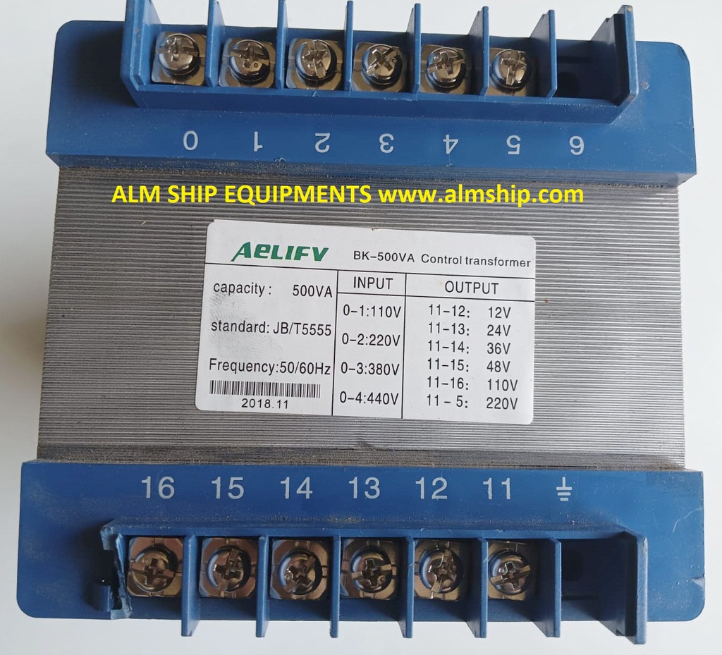 AELIFA BK-500VA CONTROL TRANSFORMER | ALM SHIP EQUIPMENTS